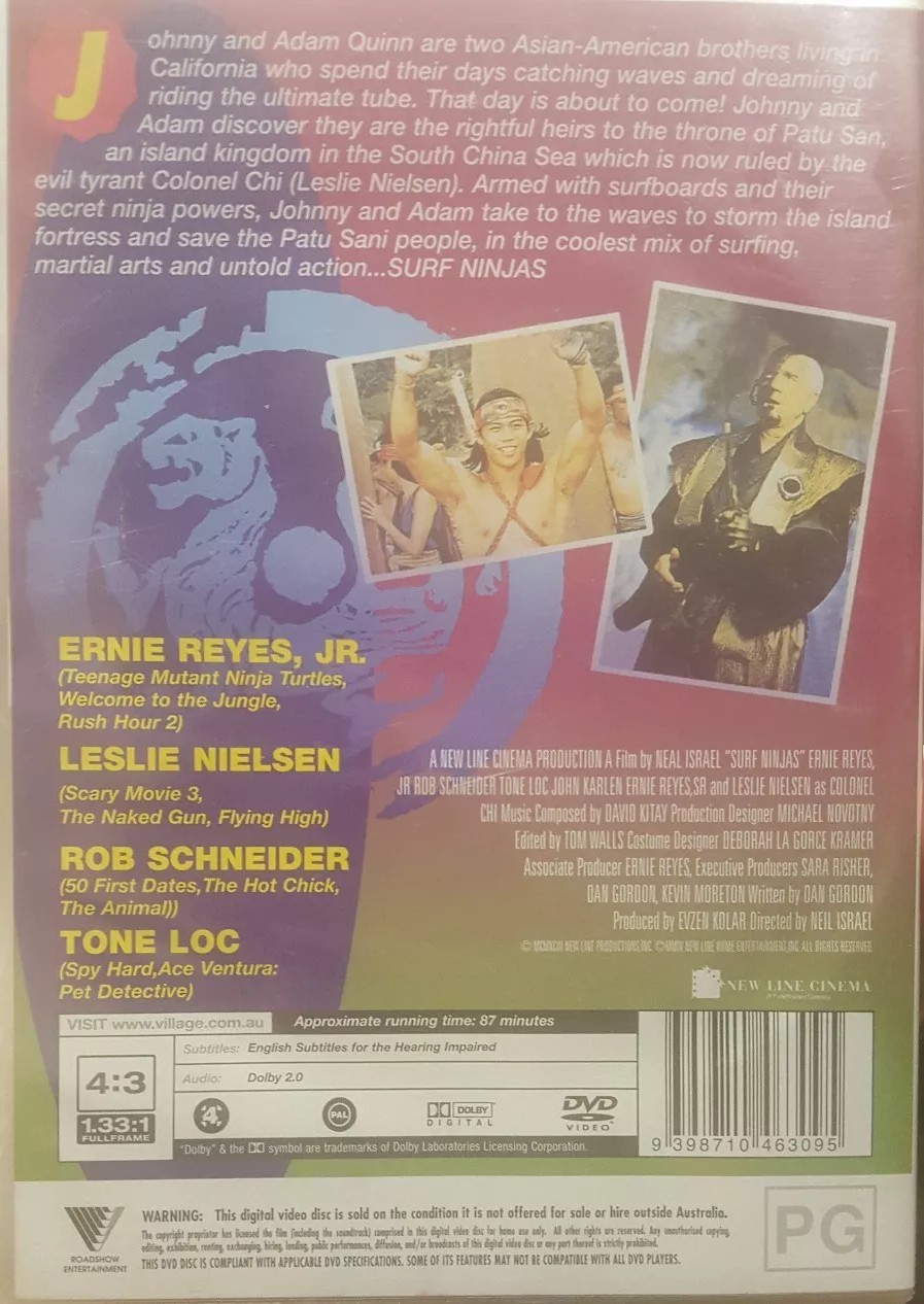 SURF NINJAS RARE DELETED DVD MOVIE ROB SCHNEIDER ERNIE REYES JR. LESLIE ...