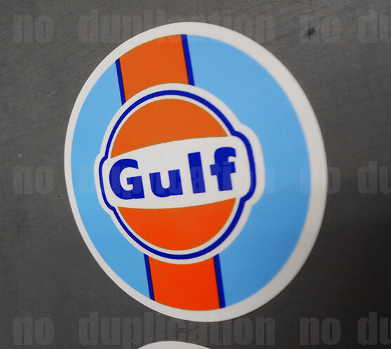 2x Gulf Livery decals Gasoline Oil sticker NHRA Sponsor Racing Petro ...