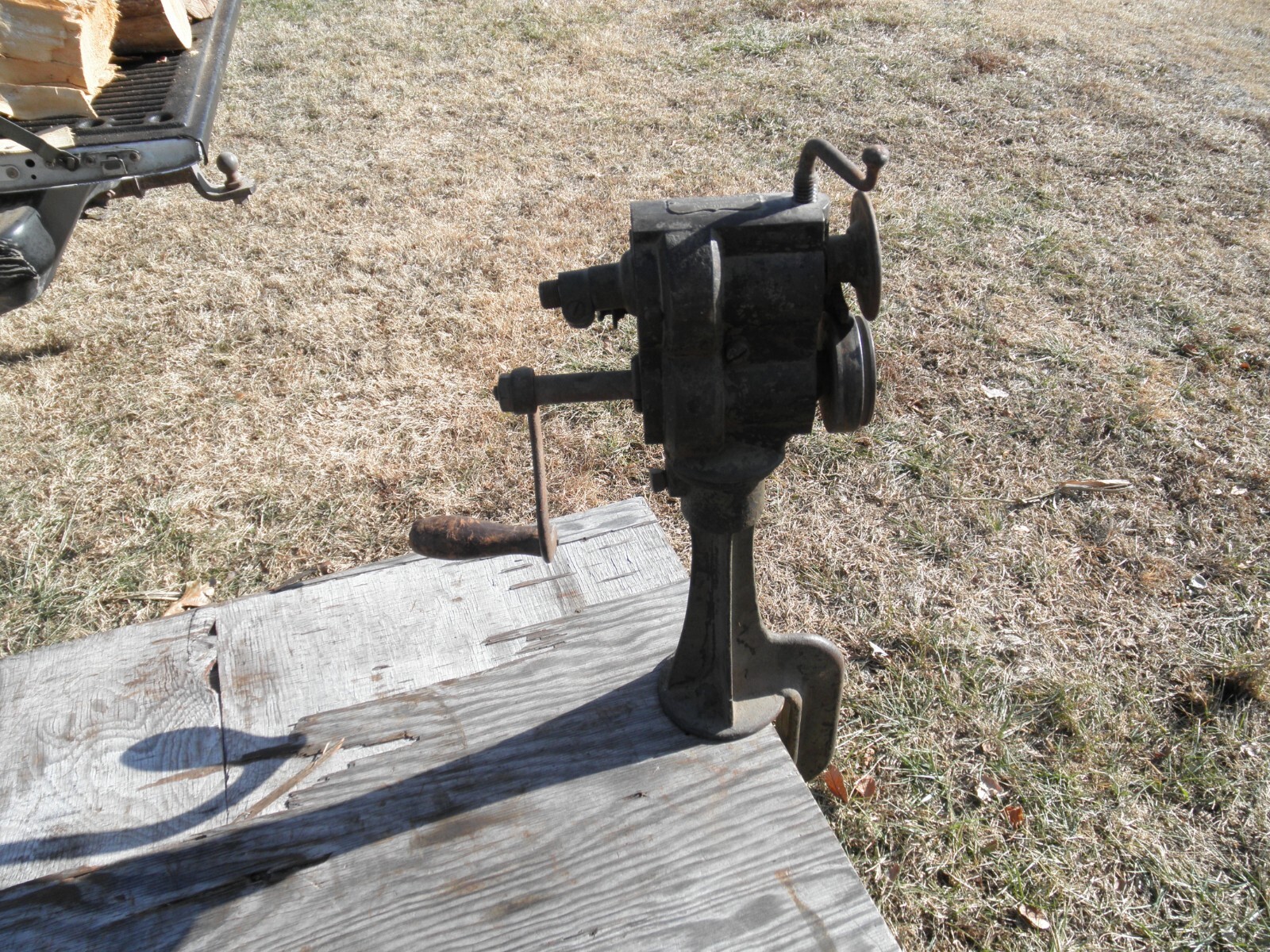 VINTAGE PECK STOW & WILCOX CO LARGE TIN TURNING MAKING MACHINE W STAND ...