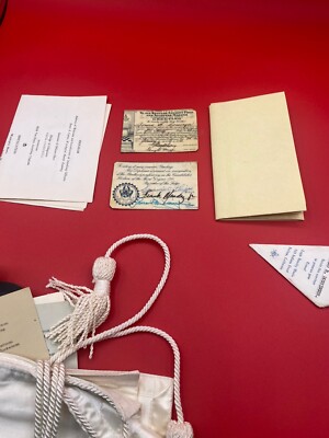 1960s Masonic Grand California Mason Member Cards , Trowel, Banner- Lot ...