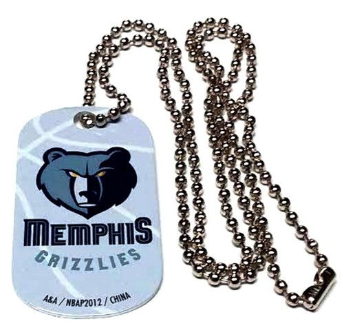 MEMPHIS GRIZZLIES NBA NECKLACE PENDANT 1.5" LONG METAL DOG TAG WITH 21 ...