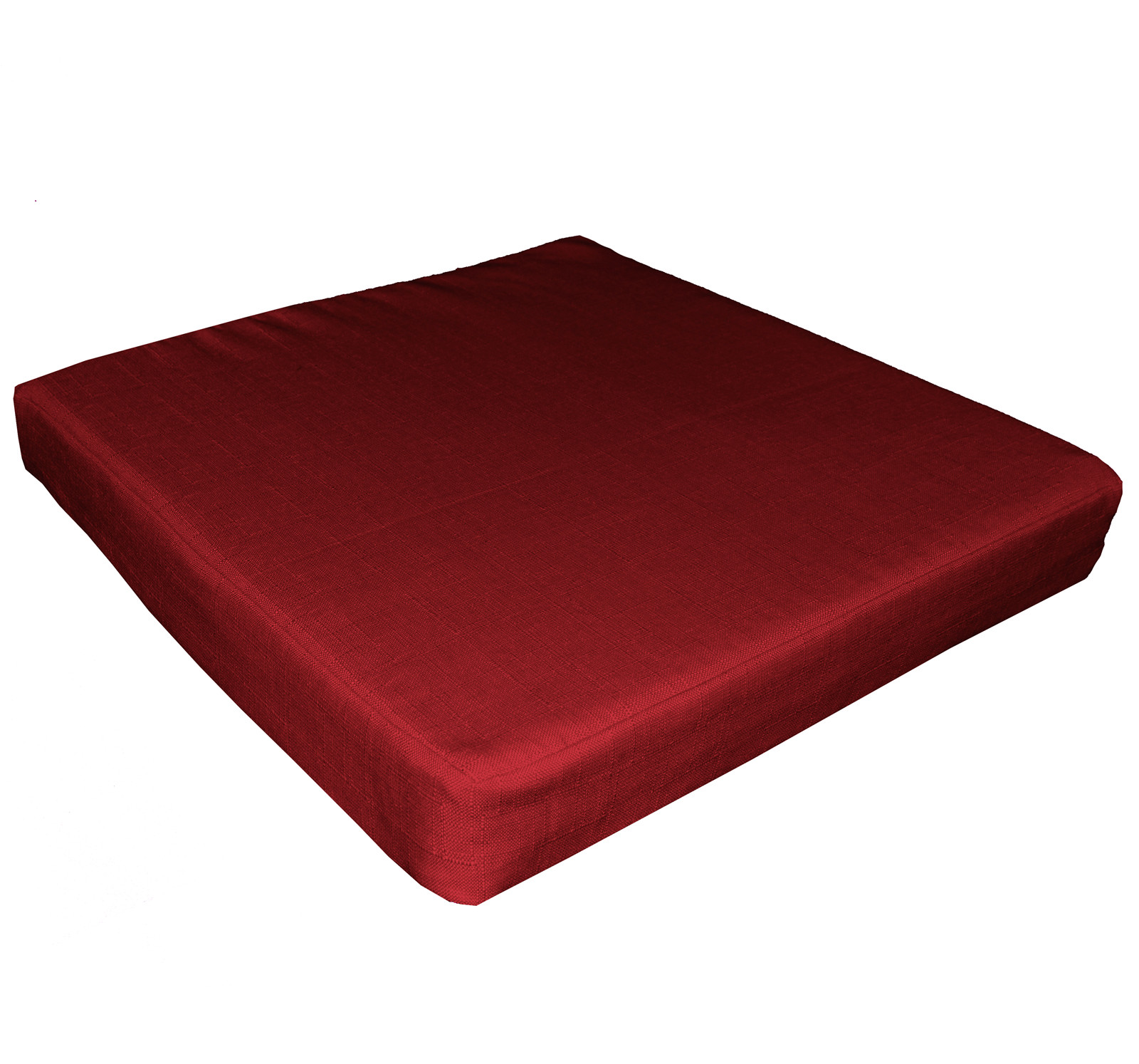 Qh15t Deep Red Thick Cotton Blend 3D Box Sofa Seat Cushion Cover Custom ...