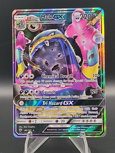 Alolan Muk GX 2017 Shadows Full Art Ultra Rare Holo Pokemon Card 84/147 ...