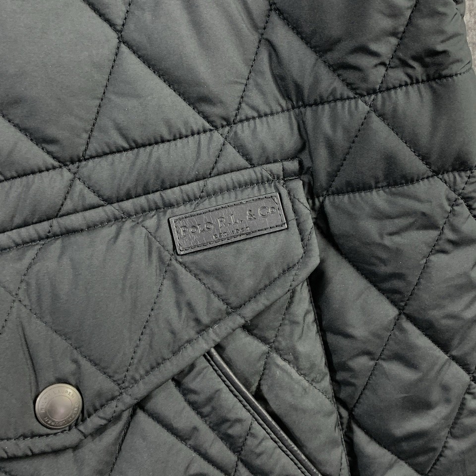 Polo Ralph Lauren Diamond Quilted Vest Men 4XB Black Insulated Oversize ...