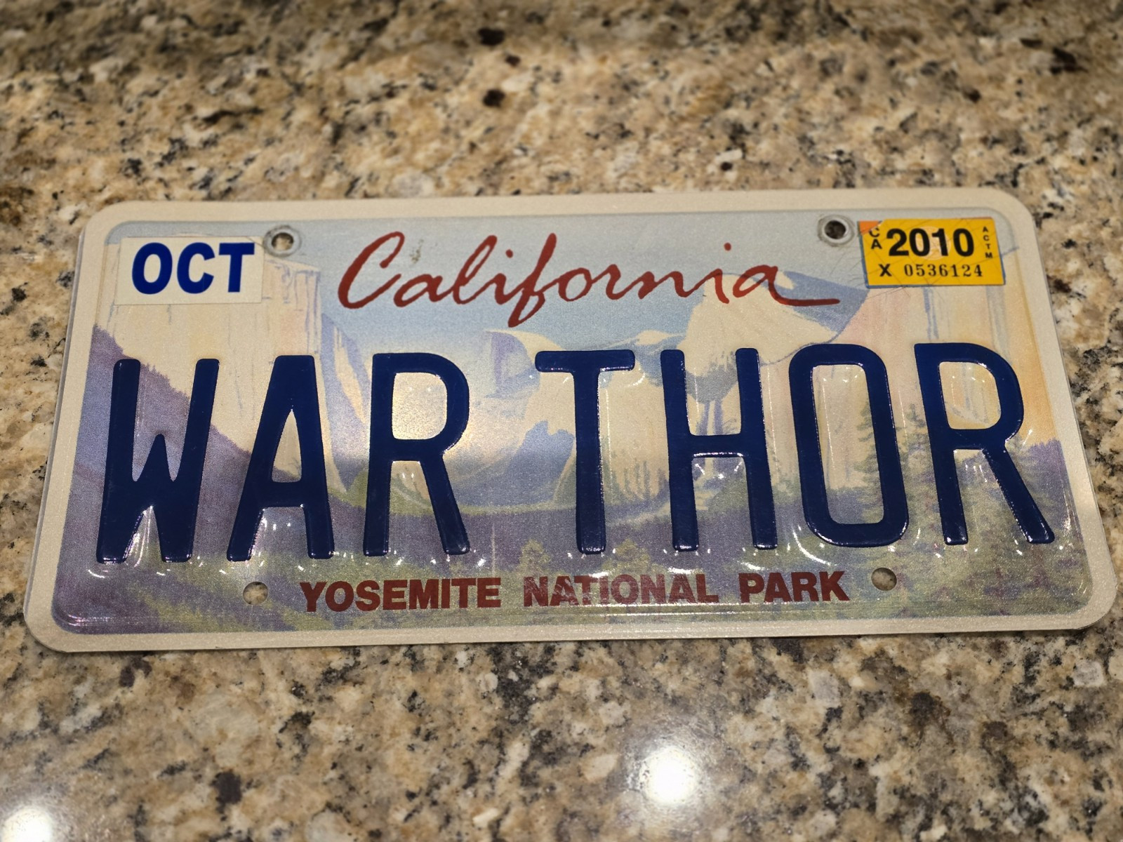 Vtg California Vanity License Plate Personalized WAR THOR Aluminum ...