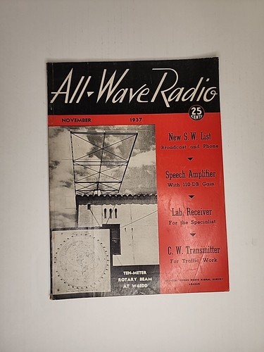 1937 NOVEMBER ALL-WAVE RADIO MAGAZINE FAIR COVERS & INSIDE CONTENT | eBay