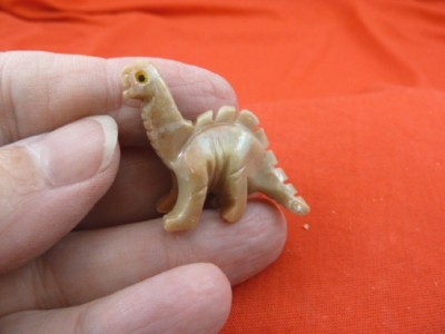 (y-din-od-13) tan ODONTOSAURUS dinosaur carving SOAPSTONE gem FIGURINE ...
