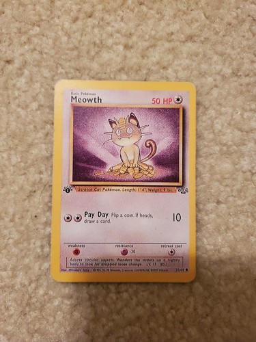 Meowth 56/64 1st Edition Jungle Set Common 1999 Pokemon Card Near Mint ...