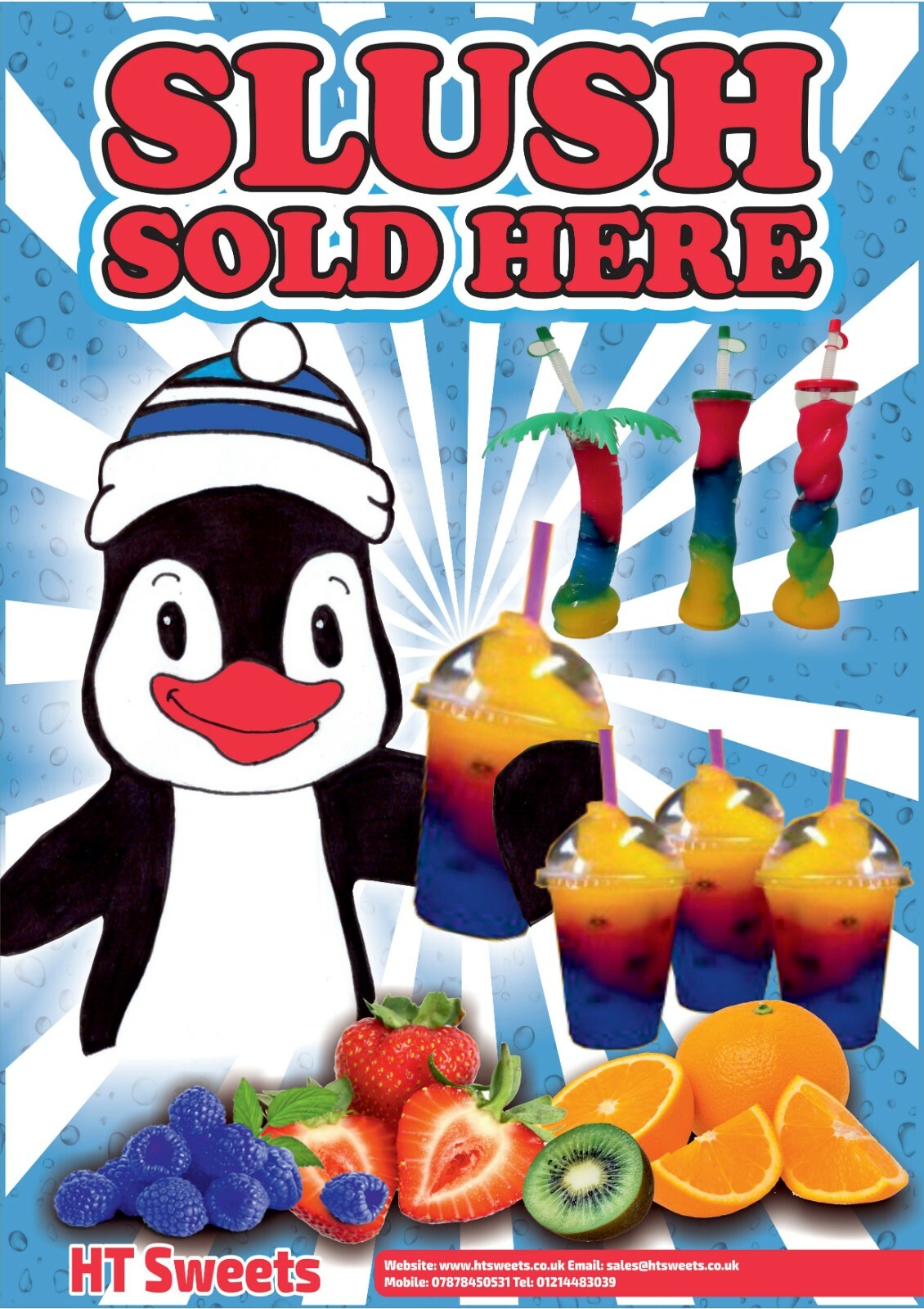 SLUSH POSTER,19"x27" (48cmx69cm) Buy 1 Get 1 Free,Palm tree,twist cup ...