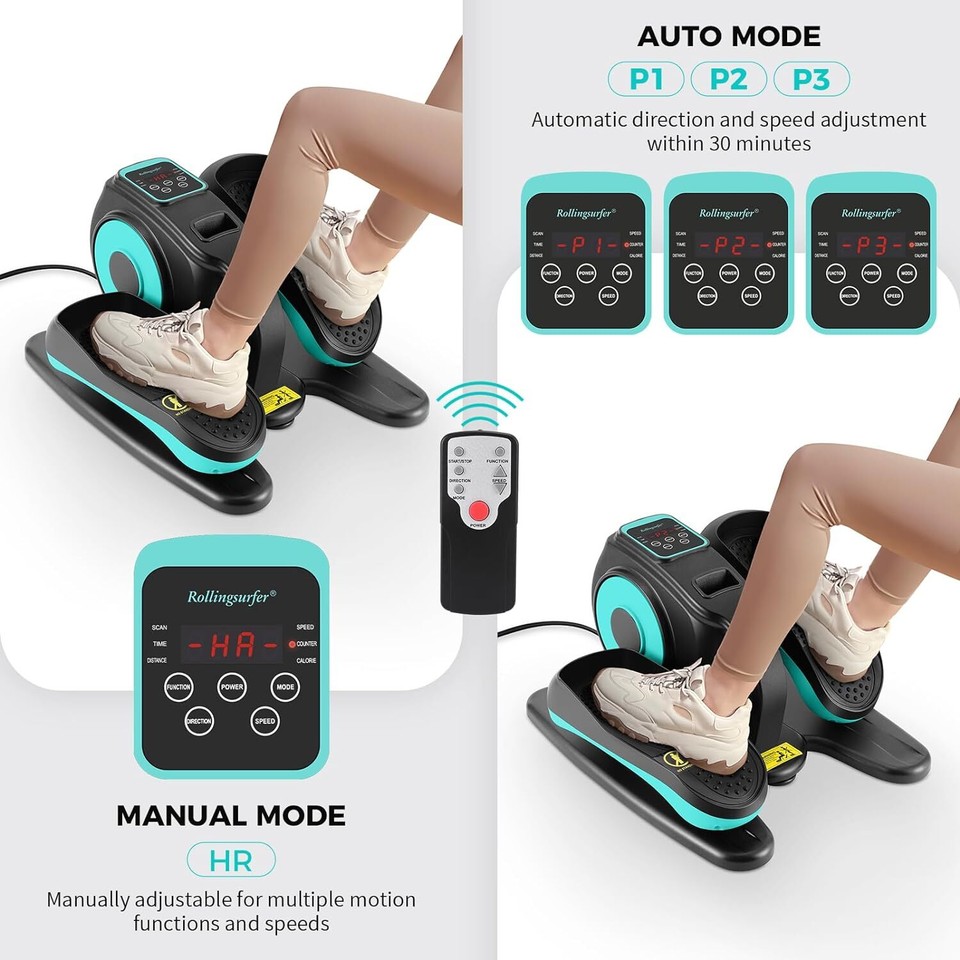 Under Desk Elliptical Machine Electric Leg Exerciser with Remote ...