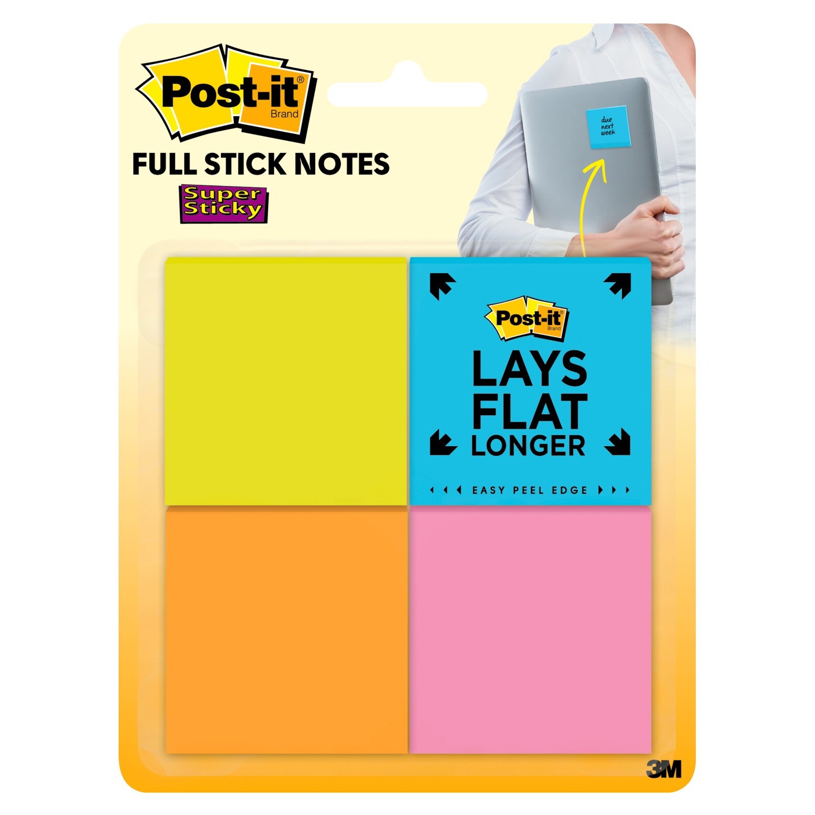Post-it® Super Sticky Full Adhesive Notes - Energy Boost Color 240 - 2 ...