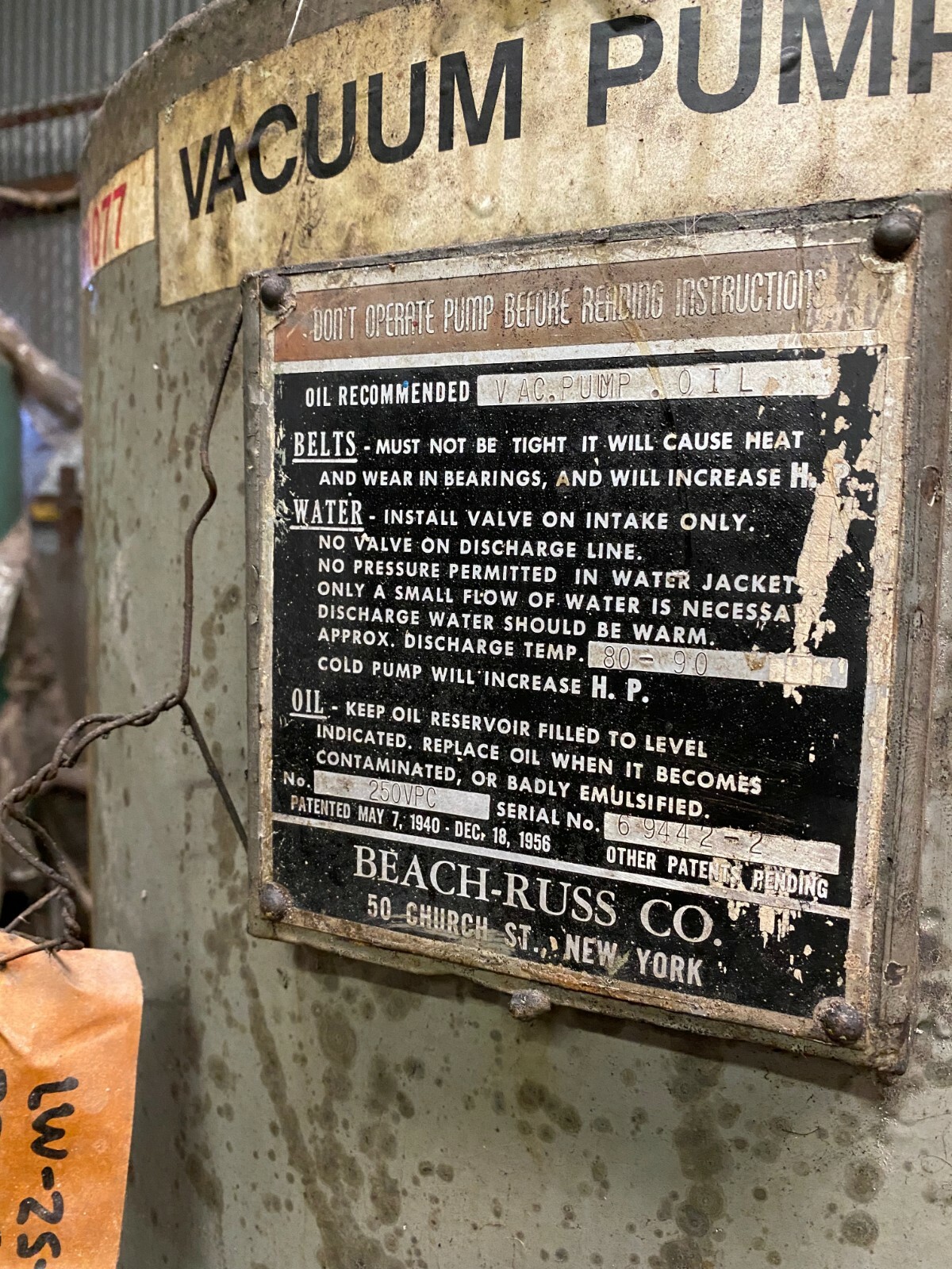 BEACH-RUSS CO.-Vacuum Pump | eBay