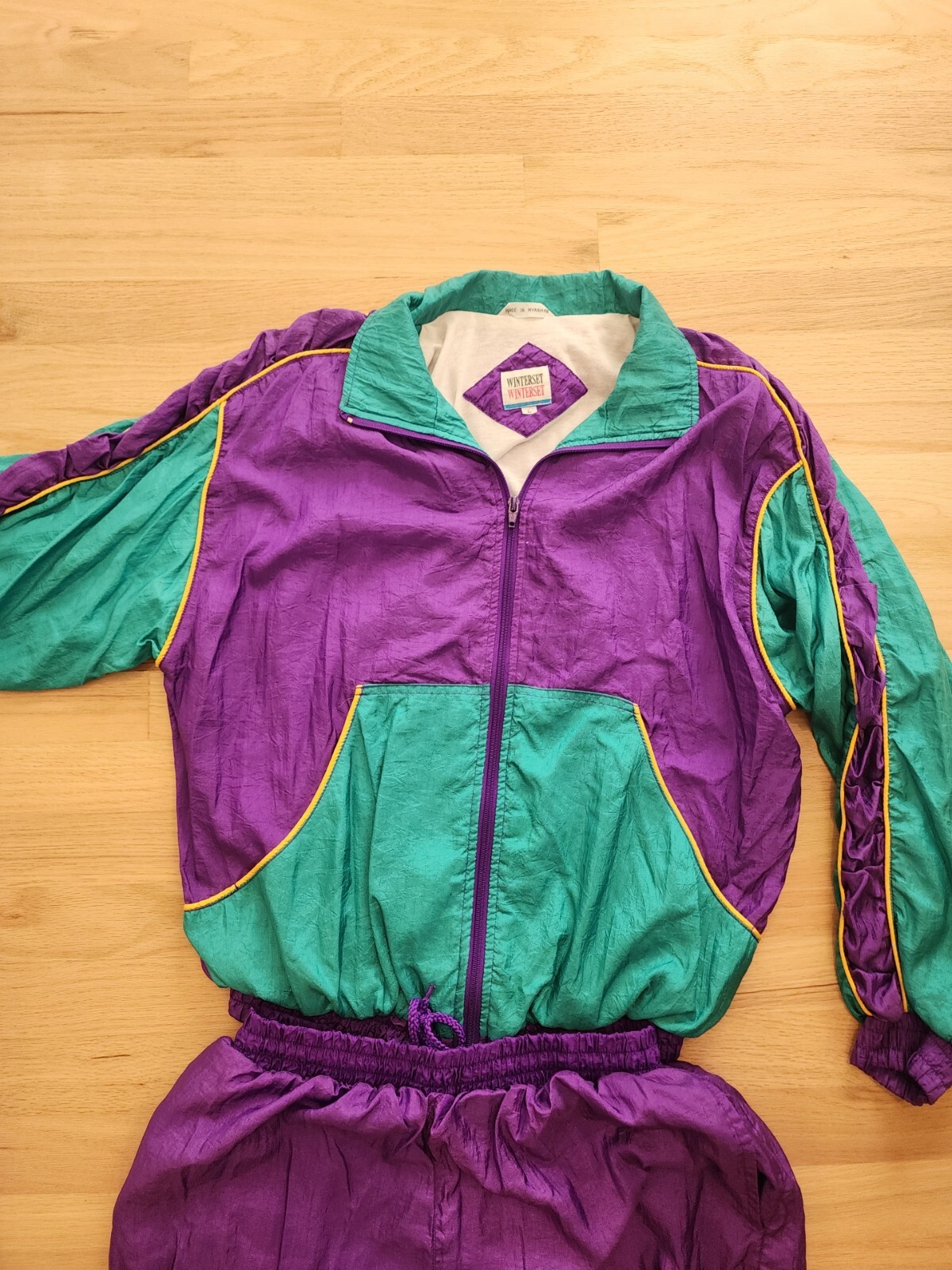 Vintage Windbreaker Track Suit 1980s 90s Multi Color … - Gem