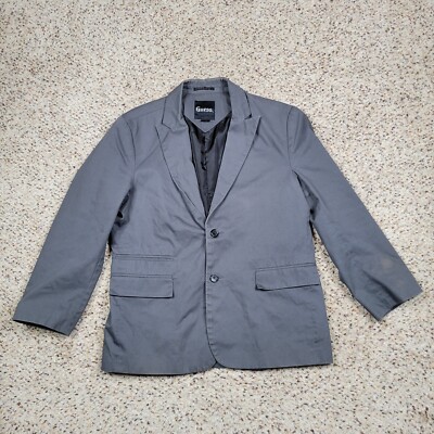 Guess Blazer Mens Large Gray Button Cotton Sport Coat Padded Shoulders ...