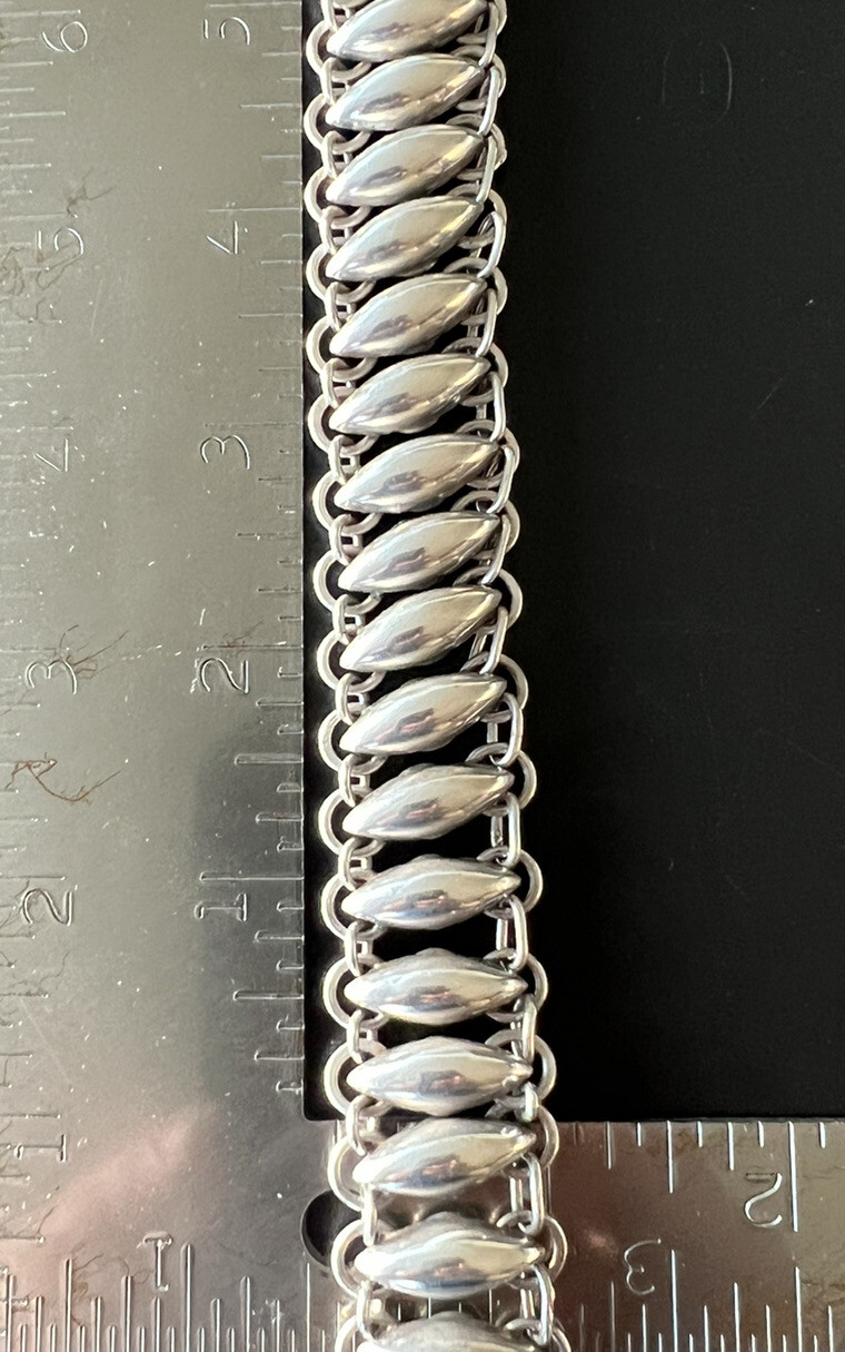 Vintage Taxco Mexico Sterling Silver Modernist Link Necklace 116g | eBay