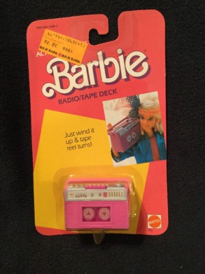MOC ACCESSORY ~ MATTEL BARBIE WIND-UP MINIATURE 1986 PINK RADIO TAPE ...