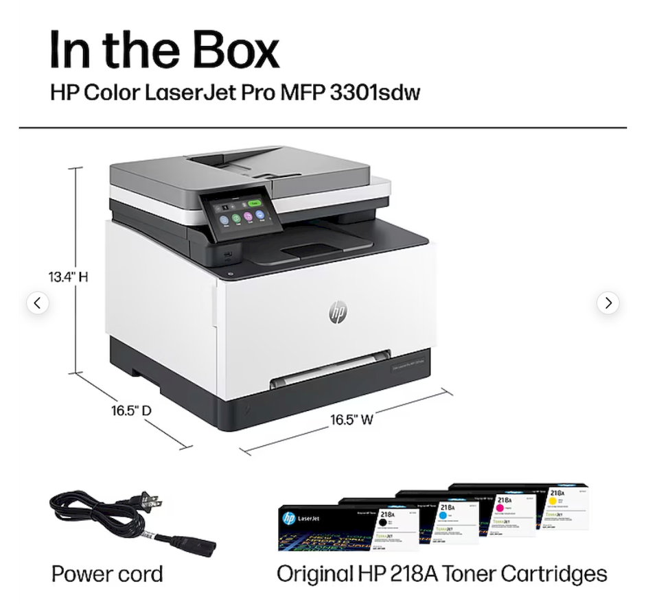 HP LaserJet Pro MFP 3301sdw Wireless Color Laser All-in-One Printer | eBay
