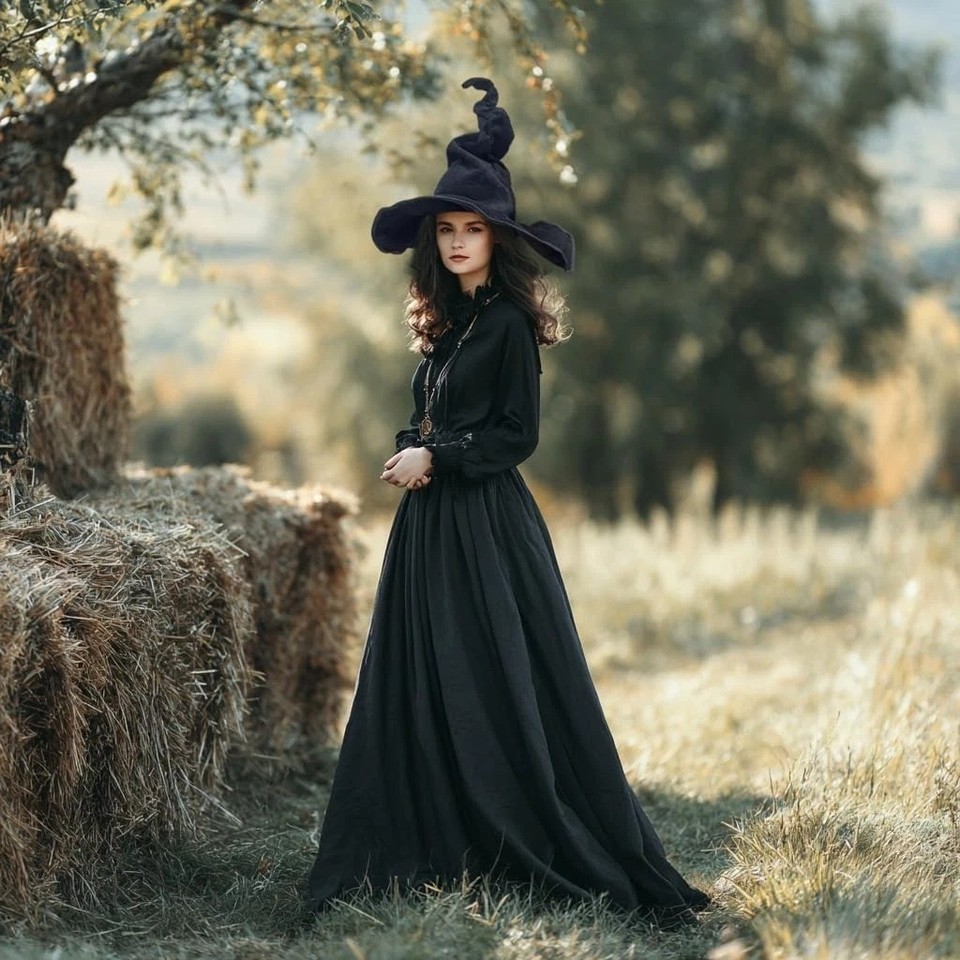 Black Witch Hat Halloween 24 Inch Wicked Witches Hats for Women Witches ...