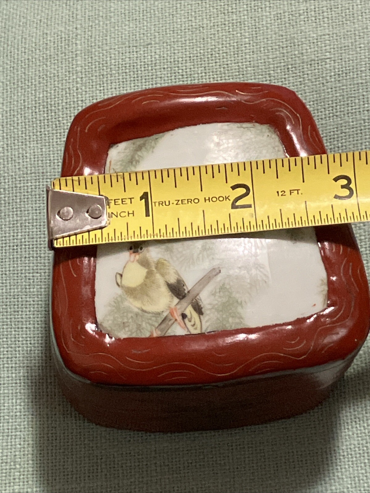 Antique Japanese Red Lacquer Ware Box Small Jewelry Box Gold Bird In ...