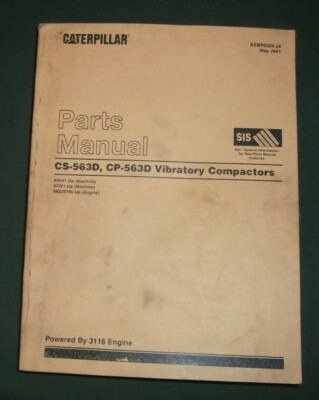 CAT CATERPILLAR CS-563D CP-563D VIBRATING COMPACTOR PARTS BOOK MANUAL ...
