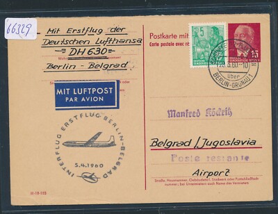 66329) DDR IF FF Berlin - Belgrad 5.4.60, 15PF GA-FT + Zusatz | eBay