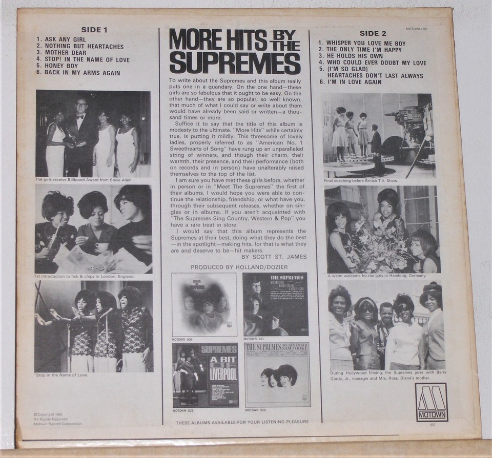 The Supremes ‎- More Hits By The Supremes - 1965 Stereo Vinyl LP Record ...