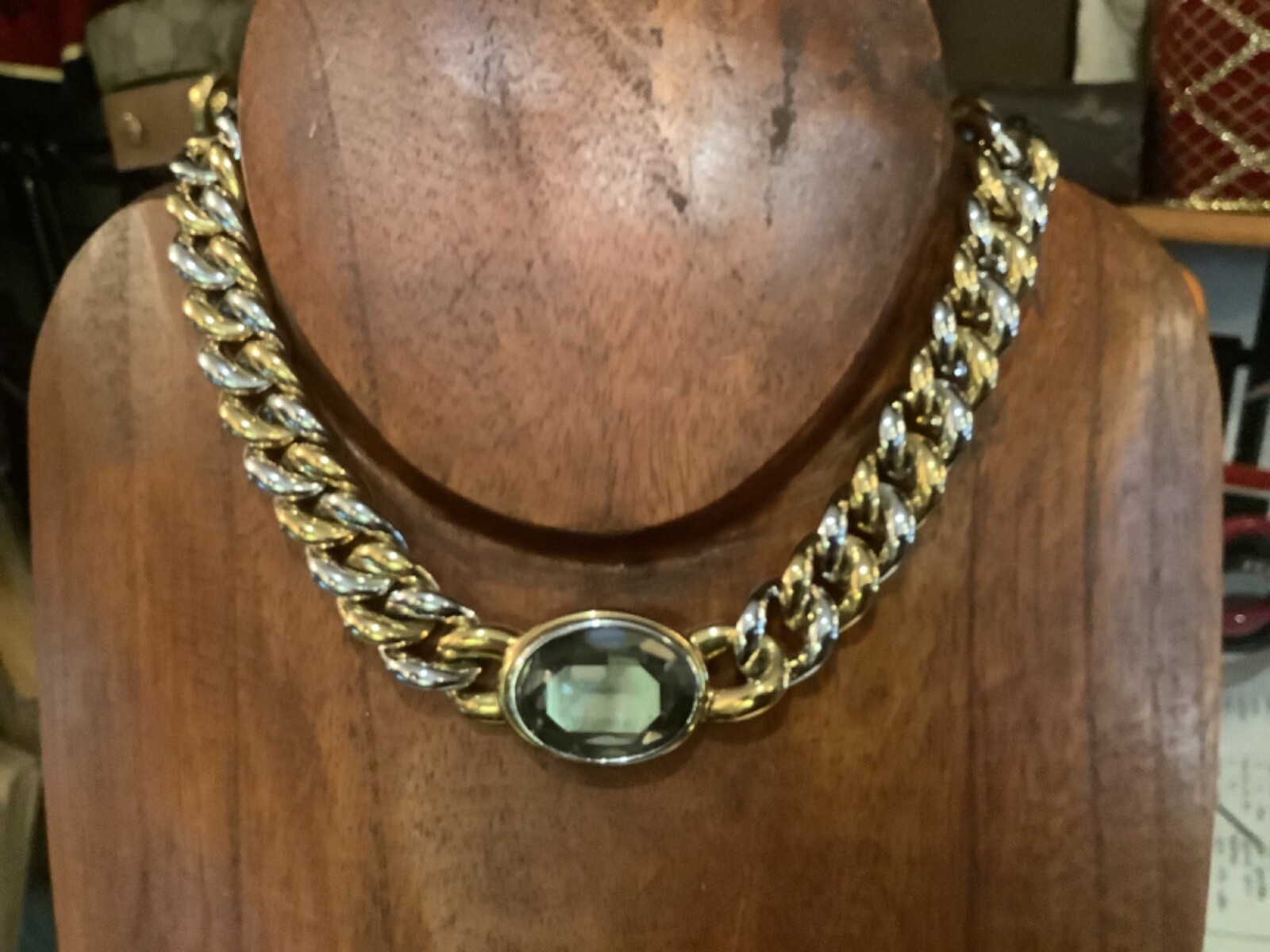 RARE VINTAGE SIGN CINER SILVER & GOLD TONE LINK HUGE … - Gem