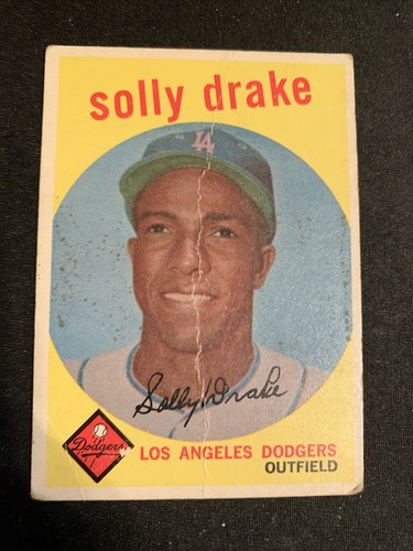1959 Topps Baseball Card #406 Solly Drake Los Angeles Dodgers Crease ...