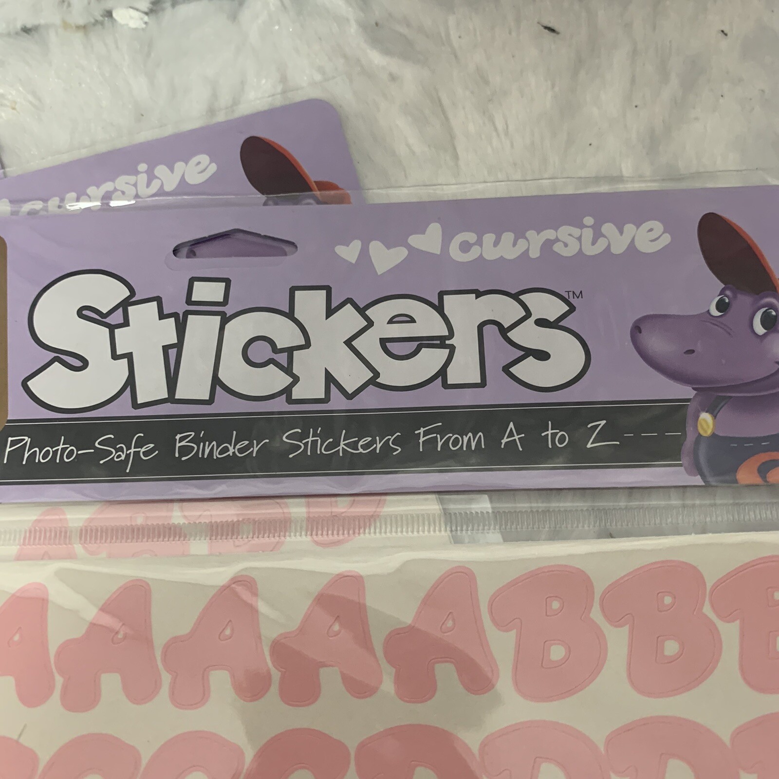 3 Packs Large Pink ABC 123 Cursive Stickopotamus Stickers Scrapbook ...