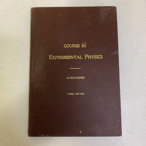 Course In Experimental Physics Hardcover Book 1899 3rd Edition By ...