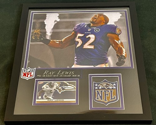 NFL RAVENS RAY LEWIS IN 8 X 10 PIC, 11x14 MAT, CARD, NAMEPLATE& PATCHES ...