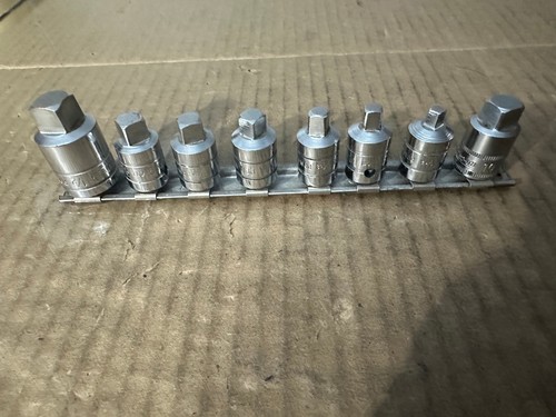 SNAP-ON TOOLS 8 PIECE SQUARE DRAIN PLUG SOCKET SET - 7 SAE & 1 METRIC ...