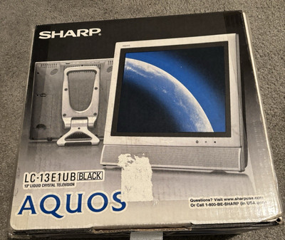 RARE Sharp Aquos LC-13E1UB” Liquid Crystal Television Gaming W/ Box ...