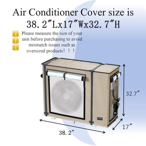 Mini Split AC Outdoor Cover 38.2"x17"x32.7" for Ductless HVAC Units All ...