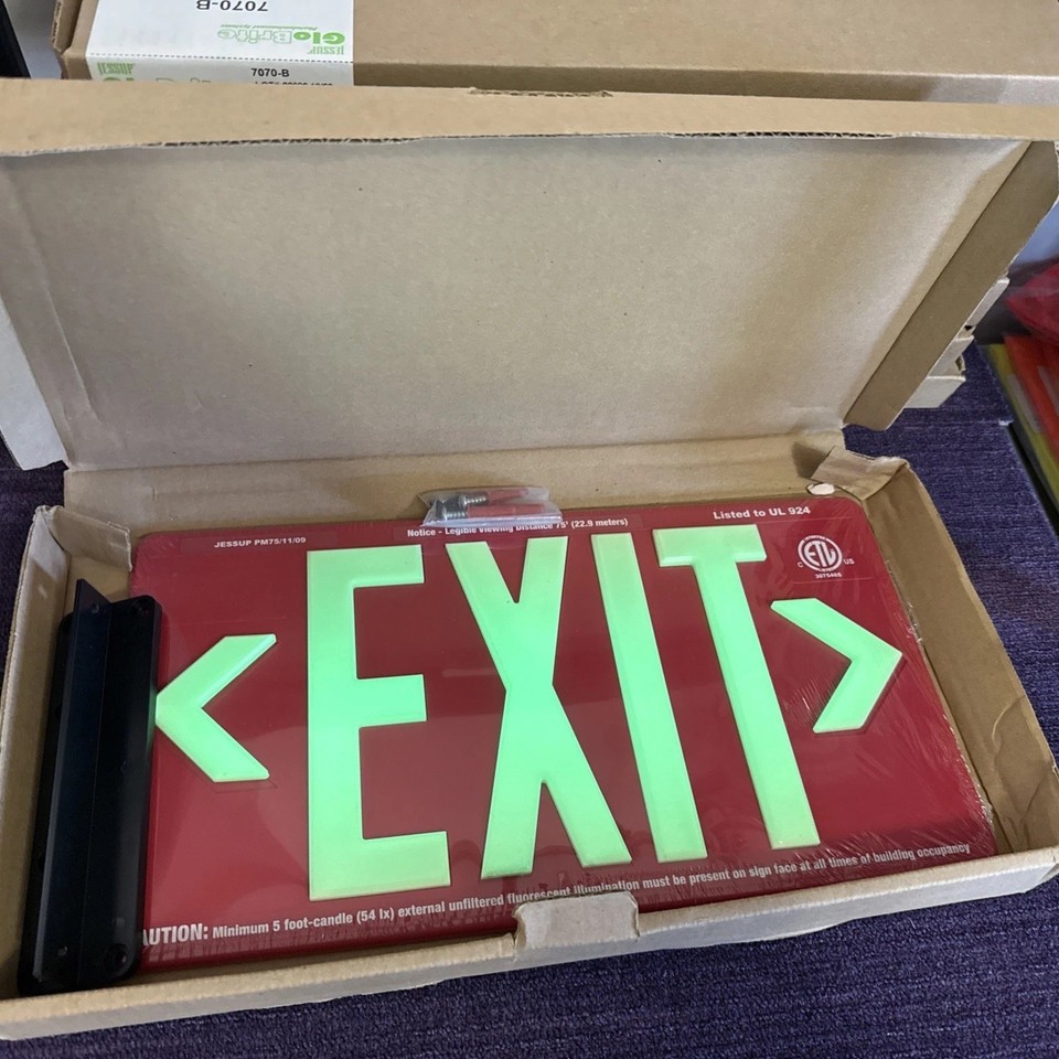 Jessup Glo-Brite Red Exit Sign 75–7072-B New Sealed | eBay
