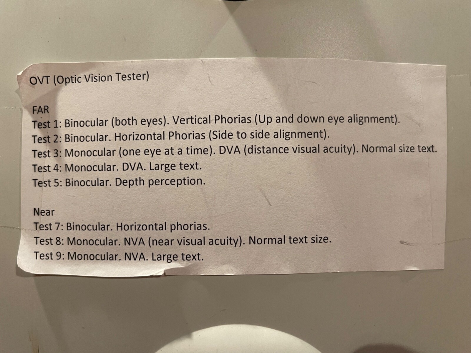 Optec Stereo Optical 2300 Armed Forces Vision Tester w/ power supply | eBay