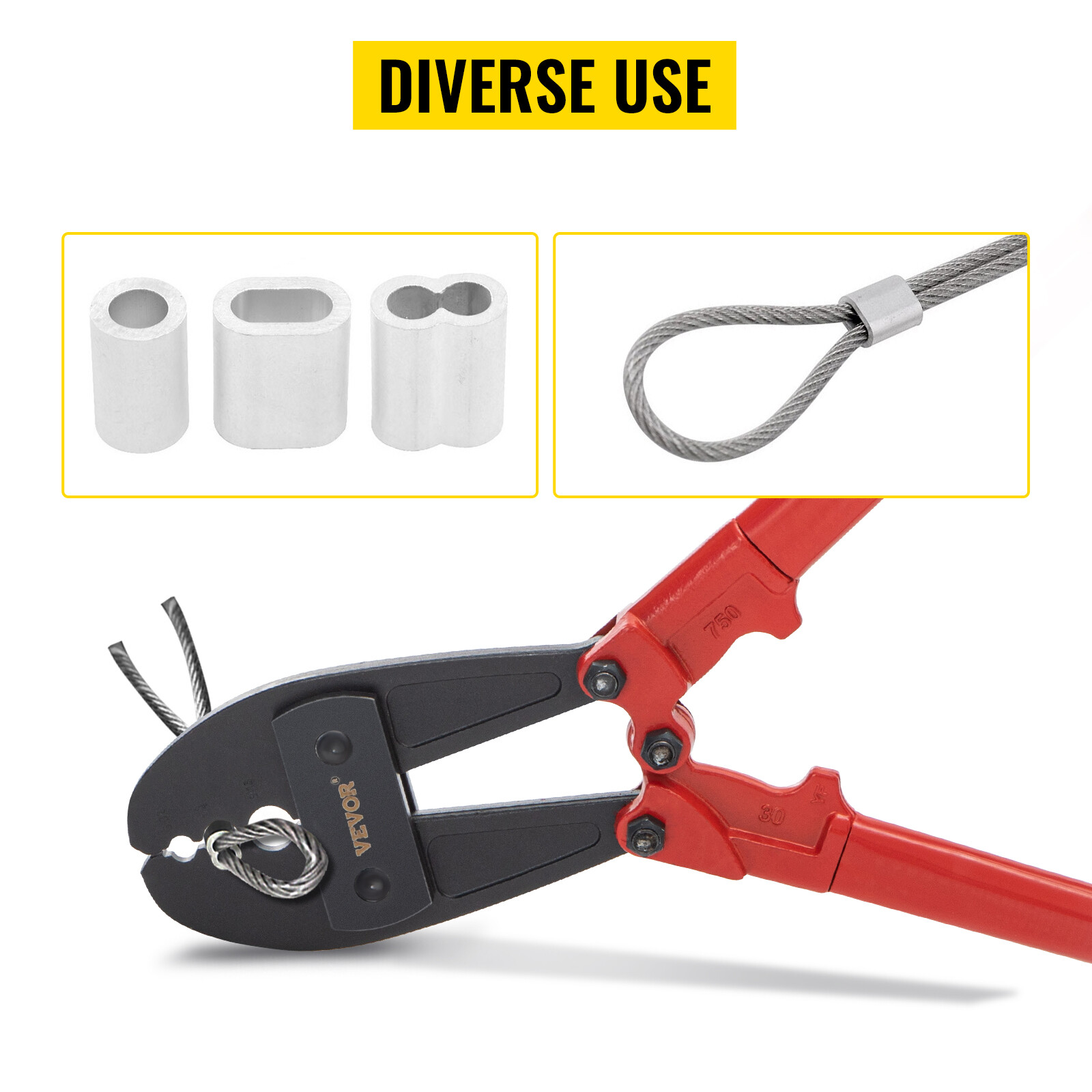 VEVOR 30" Swaging Tool 5/32" 1/4" 5/16" Hand Swager Crimper for Wire ...