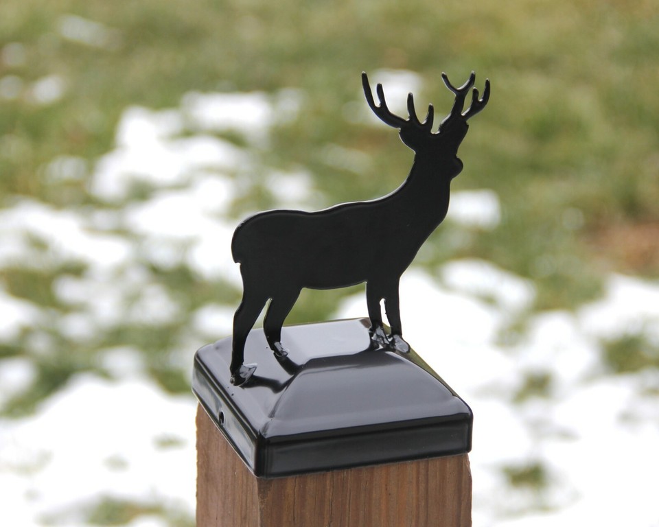 Deer Post Cap for 4x4 Wood Post, Decorative Deer Finial, Deer Cabin ...