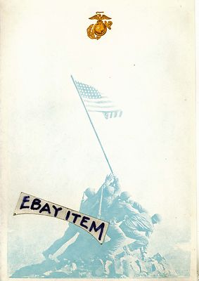 WWII LETTERHEAD stationery Iwo Jima U.S. UNITED STATES MARINES military ...