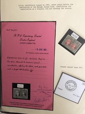 Rhodesia 1910 KGV Double Heads £1 Madame Joseph Forgery with BPA ...