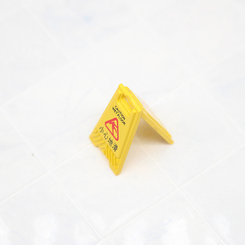 1/12 Dollhouse Caution Wet Floor Warning Sign Dollhouse Mini Traffic ...