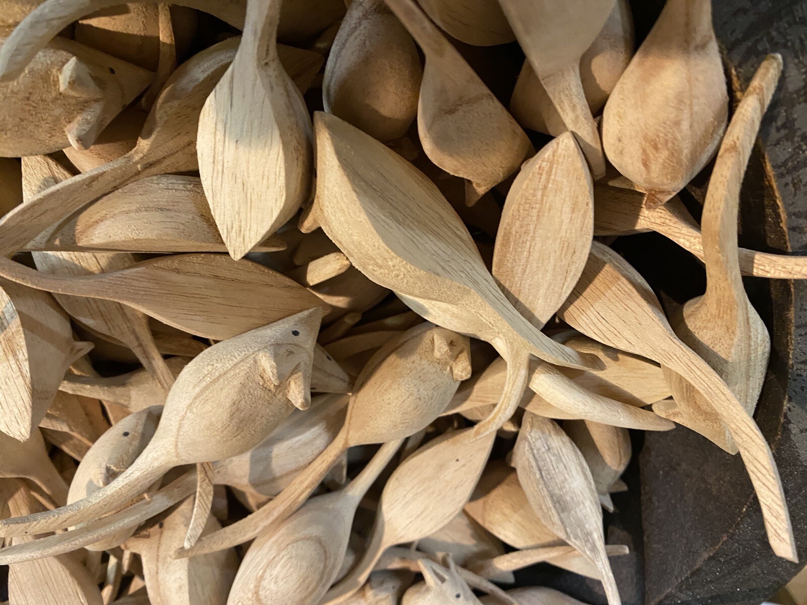 ChiselCraft (TEN) 10 Wooden Mice GRAINED NATURAL Wood Carvings Quality ...