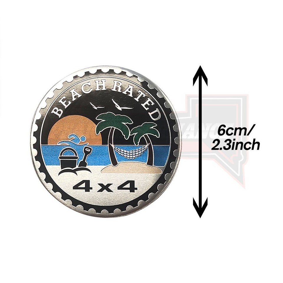 2PCS 3D Beach Rated 4x4 Emblem For Wrangler Cherokee JK JL Door Fender ...