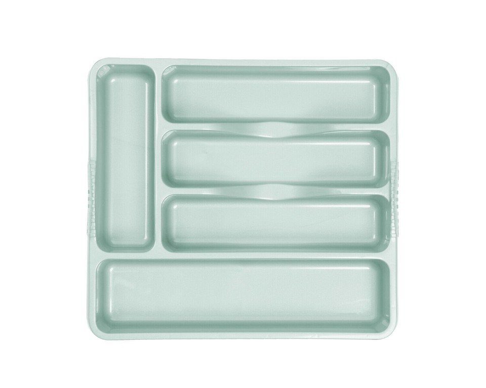 Cutlery Tray Drawer 5 Section Plastic Small Kitchen Insert Spoon Fork ...