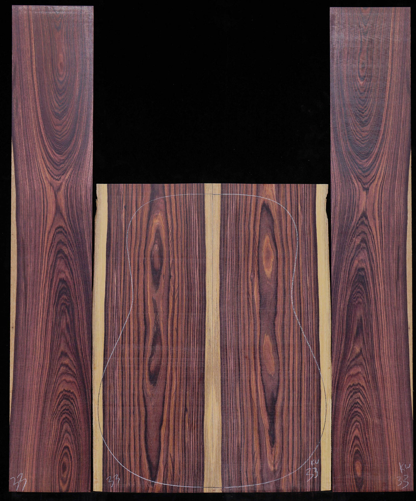 Brazilian Kingwood Rosewood Guitar Set #33 Luthier Tonewood Dred size ...