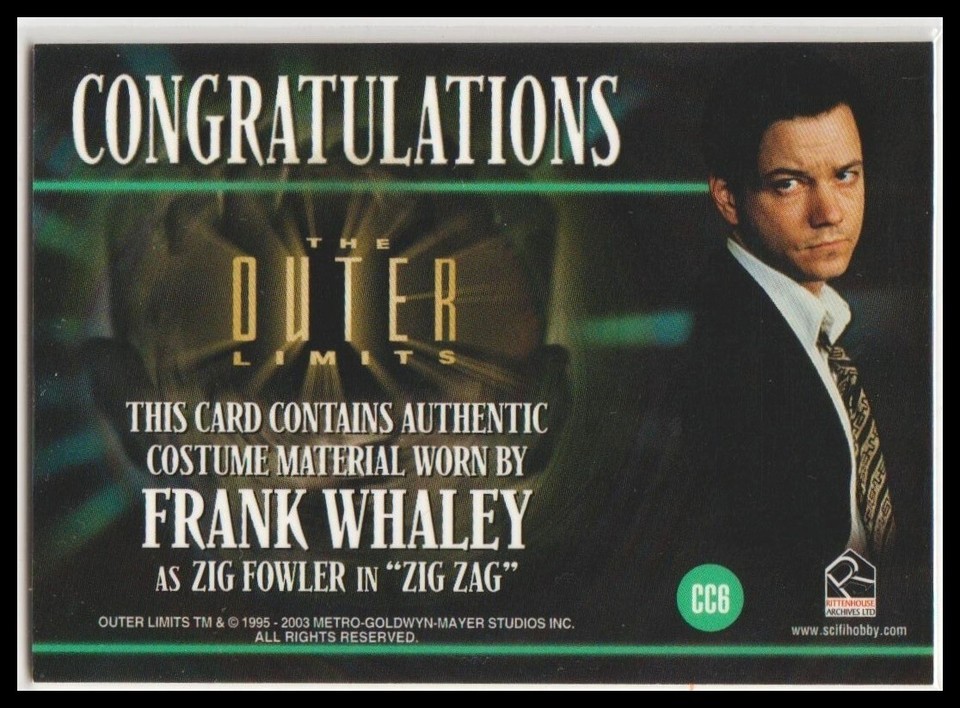 2003 Rittenhouse Outer Limits Costume #CC6 Frank Whaley as Zig Fowler ...