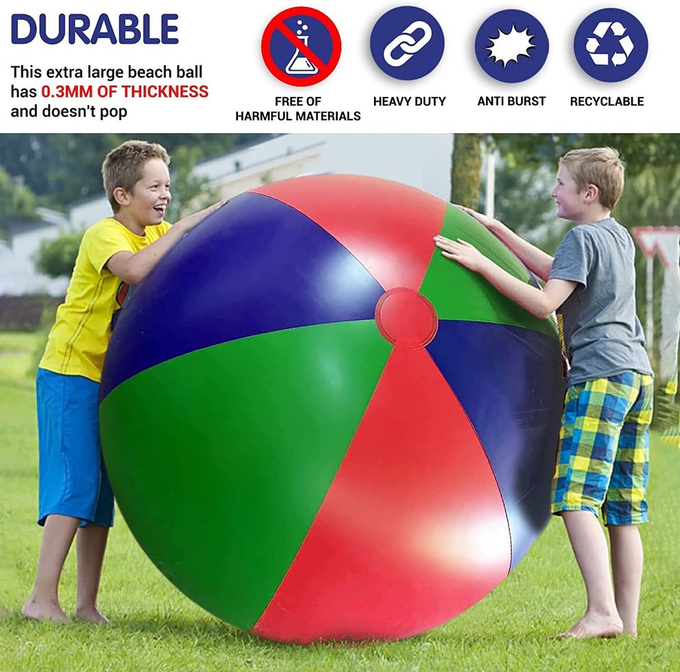 Big huge Beach Ball 150cm+ infl. **Green/Blue/Red colors** beach ball ...