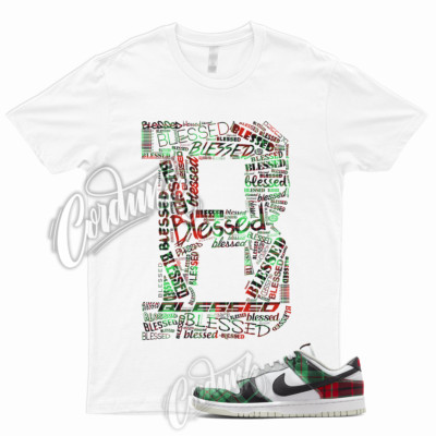 BLESSED Shirt for Dunk Low Tartan Plaid University Red Stadium Green ...