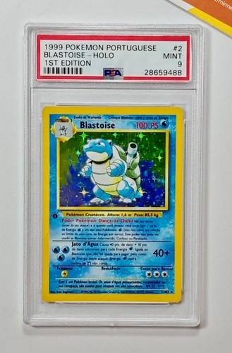 Pokemon PSA 9 Blastoise Holo 1st Edition Portuguese Base Set #2 POP 8 ...