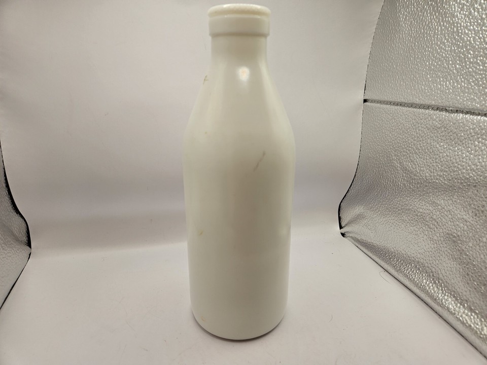Egizia Fresh Milk Bottle Whitw Milk Glass Cow With Bell 10" Tall No Cap ...